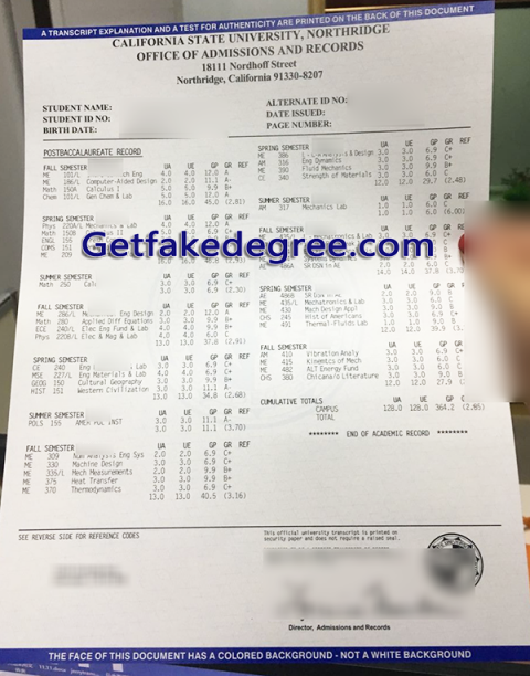 Get California State University Northridge Fake Transcript - Buy Fake ...