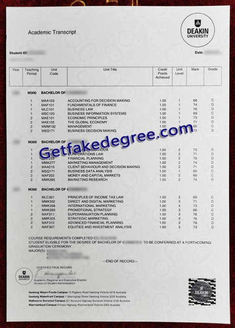 Fake Deakin University Transcript Degree for Sale - Buy Fake High ...