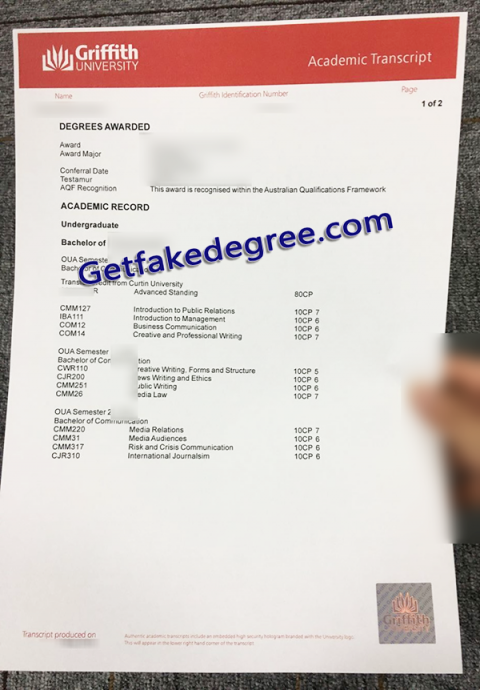 How to Buy Fast Fake Griffith University Transcript? - Buy Fake High School and University ...