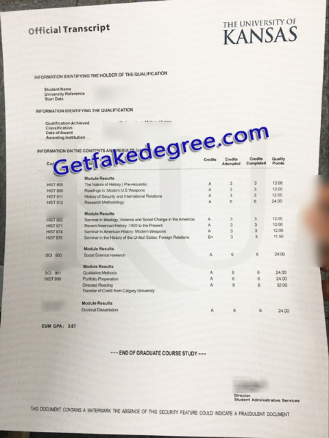 Pick Up Fake University of Kansas Transcript in USA - Buy Fake High ...