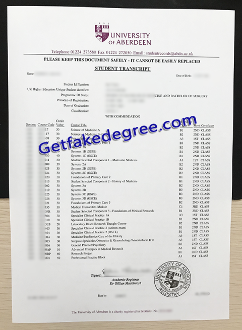 Where to Get Fake University of Aberdee Transcript? - Buy Fake High ...