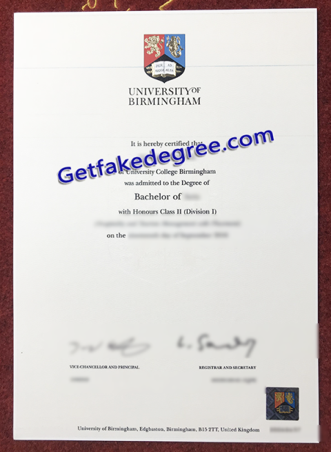 Custom University of Birmingham Fake Bachelor Degree - Buy Fake High ...