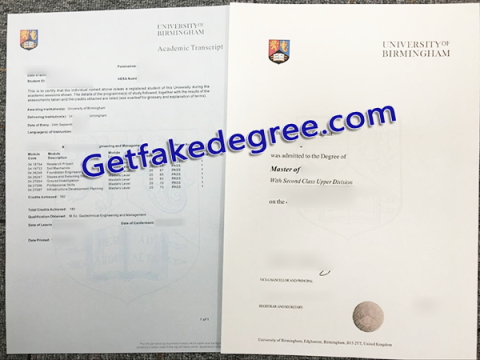 Buy Fake University of Birmingham Diploma Transcript - Buy Fake High School and University ...
