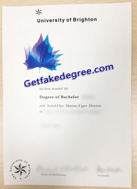 Make UK Fake University of Brighton Diploma Certificate - Buy Fake High ...
