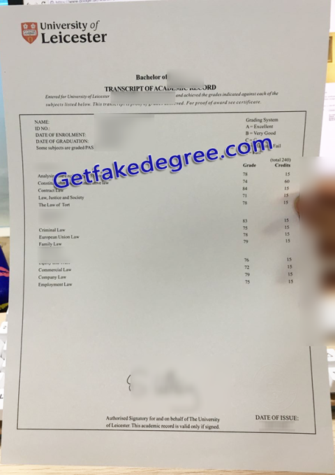 Create University of Leicester Replica Transcript - Buy Fake High ...