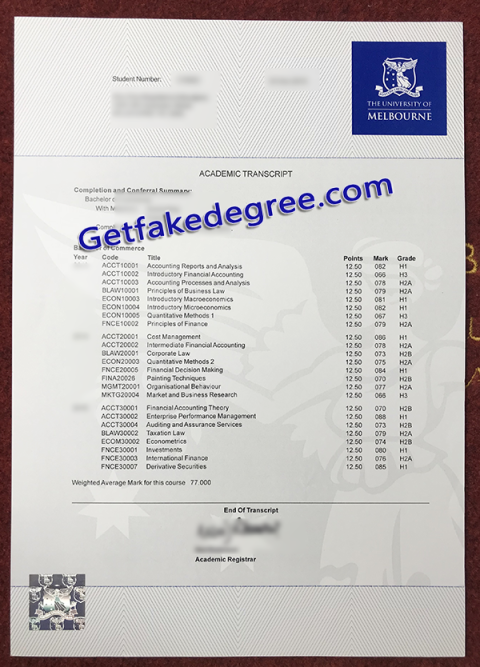 Order University of Melbourne Fake Transcript in Australia - Buy Fake ...