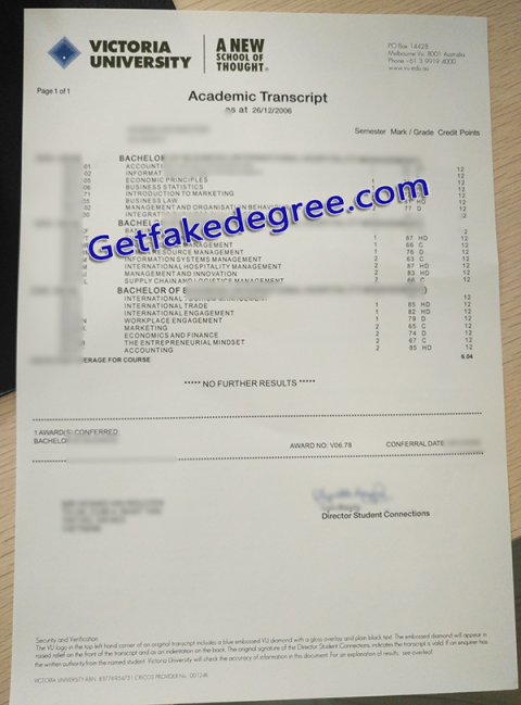 Order Victoria University Fake Transcript - Buy Fake High School and ...
