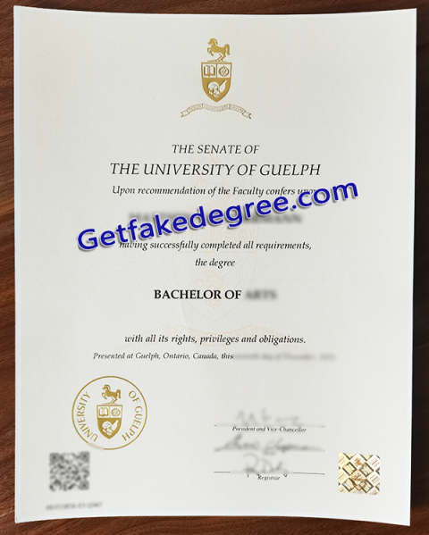 2023 New Version University of Guelph Diploma - Buy Fake High School ...