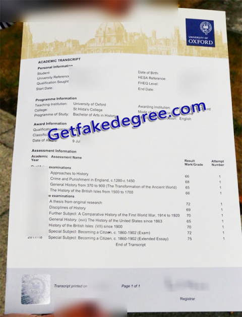 PDF Fake University of Oxford Transcript - Buy Fake High School and University Diplomas ...