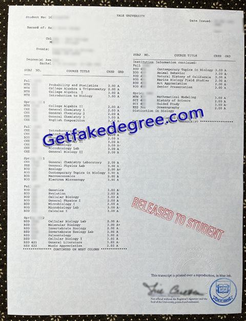 PDF Fake Yale University Official Transcript - Buy Fake High School and ...