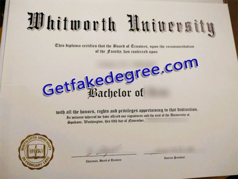 Whitworth University Authentic Diploma Sample - Buy Fake High School and University Diplomas ...