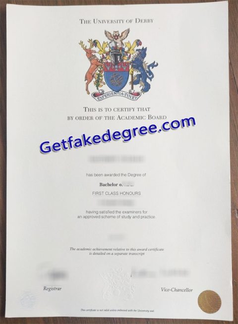 Create 2024 New University of Derby Certificate - Buy Fake High School ...
