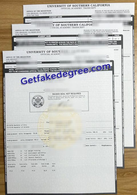 Order Official University of Southern California Transcript - Buy Fake ...