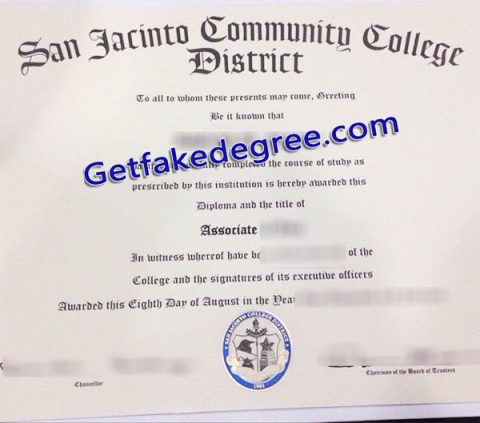Purchase USA San Jacinto College Diploma - Buy Fake High School and University Diplomas ...