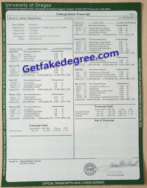 Where to Buy Fake University of Oregon Transcript? - Buy Fake High School and University ...