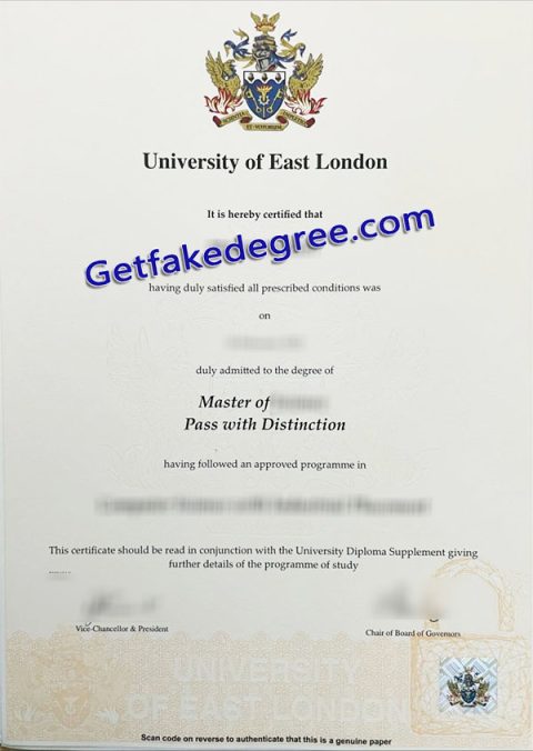 Buy 2024 Fake University of East London Certificate - Buy Fake High School and University ...
