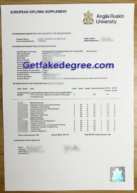 Where to buy fake Anglia Ruskin University transcript? - Buy Fake High ...